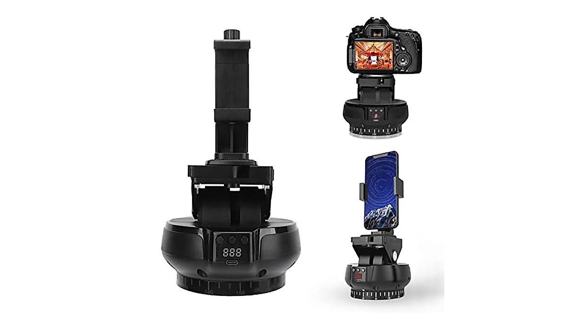 Motorized Pan Tilt Head: 360° Remote Control for Camera & Phone
