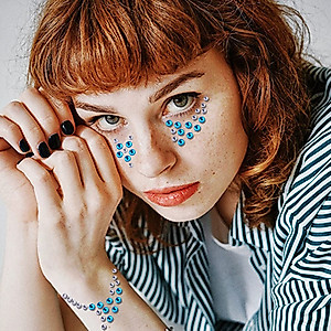 1575 Pieces Eye Face Gems Self-Adhesive Rhinestone Stickers for Makeup, Rainbow Glitters Jewels Face Stickers, for DIY Nail Body Accessories