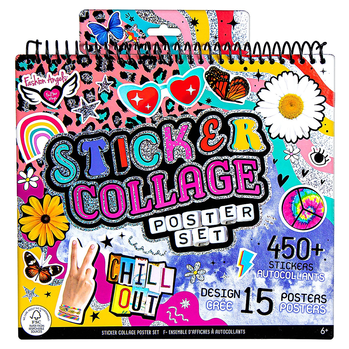 Fashion Angels Sticker Collage Poster Set (12704) Make 15 Posters, Includes 450+ Stickers, Make Great Wall Art, Recommended for Ages 8 and Up, multi