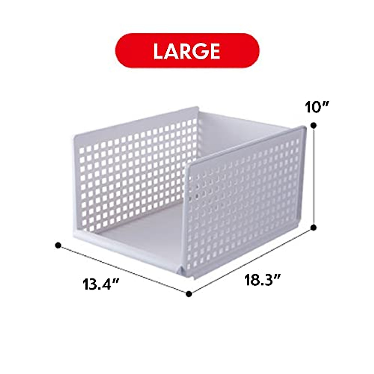 HomeDecoGoods Sturdy Simple Plastic Storage Drawers, Stackable Small Large Sliding Basket Organizer Drawer, White - Storage Drawers Organizer Using for Office, Kitchen, Living Room (Small)