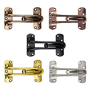 SAISN Door Reinforcement Lock Latch Swing Bar Lock for Home Security Front Door Locks for Kids Thicken Solid Aluminium Alloy (Silver)