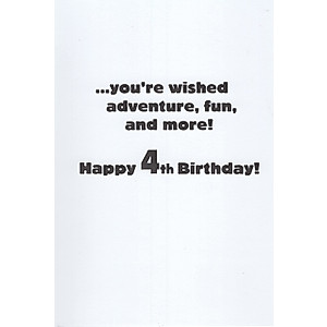 Paw Patrol Happy 4th Fourth Birthday Card (Age 4) Featuring Chase, Skye, and Marshall - For a PAWsome Kid Who's Turning 4... You're Wished Adventure, Fun, and More! Happy 4th Birthday!