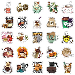 Food Stickers - 50 Pcs Candy Biscuit Coffee Ice Cream Stickers,Vinyl Waterproof DIY Decorations for Laptop Water Botter Guitar,Cocktail Beer Toast Supplies,Lollipop Vegetable Decor for Teens Adults