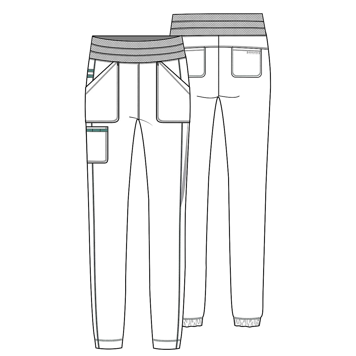 Cherokee Women Scrubs Pant Workwear Revolution Natural Rise Jogger WW011, M, Black