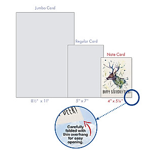 The Best Card Company - 10 Blank Happy Birthday Note Cards - Assorted Bulk Cute Humorous Animal Pun Birthday Greeting Cards Boxed Set (4 x 5.12 Inch) - Wildlife Expressions M2954BDB