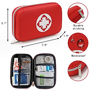 WEWAK First Aid Kit - 175pcs, Compact First Aid Kit with EVA Case and Bag, for The Car, Home, Boat, School, Camping, Hiking, Office, Sports