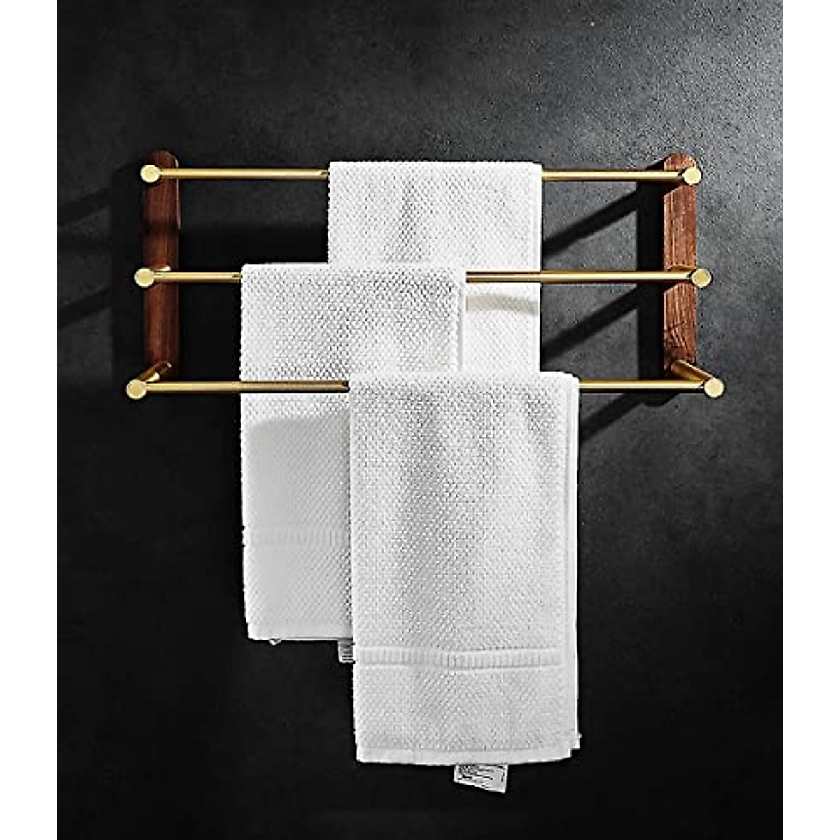 Prylio Towel Bar for Bathroom 304 Stainless Steel Multilayer Towel Rack Wall Mounted Towel Rail 3 Bars Bath Towel Holder for Bathroom and Kitchen Towel Rack (Size : 38cm)