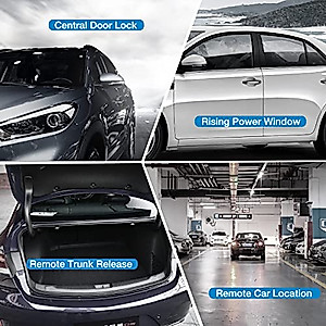 Universal Car Door Lock Vehicle Keyless Entry System Auto Remote Central Kit with Control Box, Remote car Location,Rising Power Window,with 2 Remote Controllers