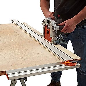 BORA 544002 T-Square Attachment, NGX Clamp Edge Accessory, Circular Saw Guide, Keeps Plywood Cuts Straight and Parallel