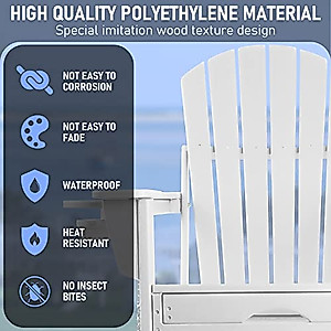 Adirondack Chair with Ottoman,Folding Adirondack Chairs,Rocking Adirondack Chair with Cup Holder,Adirondack Chairs Weather Resistant,Fire Pit Chairs,Plastic Adirondack Chairs for Adults,350 lbs