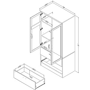 South Shore Acapella Wardrobe Armoire, Pure White