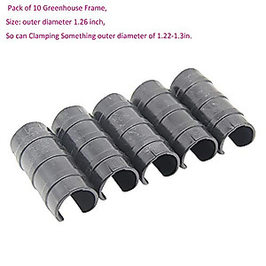 QDJUNE Garden Buildings Tube Clip 1.26 inch Black Greenhouse Clips Greenhouse Frame Pipe Tube Film Clip Connector Kit Pack of 10, Can Clamping Something Outer Diameter of 1.22-1.3in