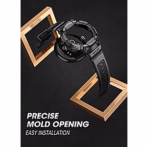 SUPCASE Unicorn Beetle Pro Series Case for Google Pixel Watch 41mm (2022), Rugged Protective Case with Strap Band (Black)