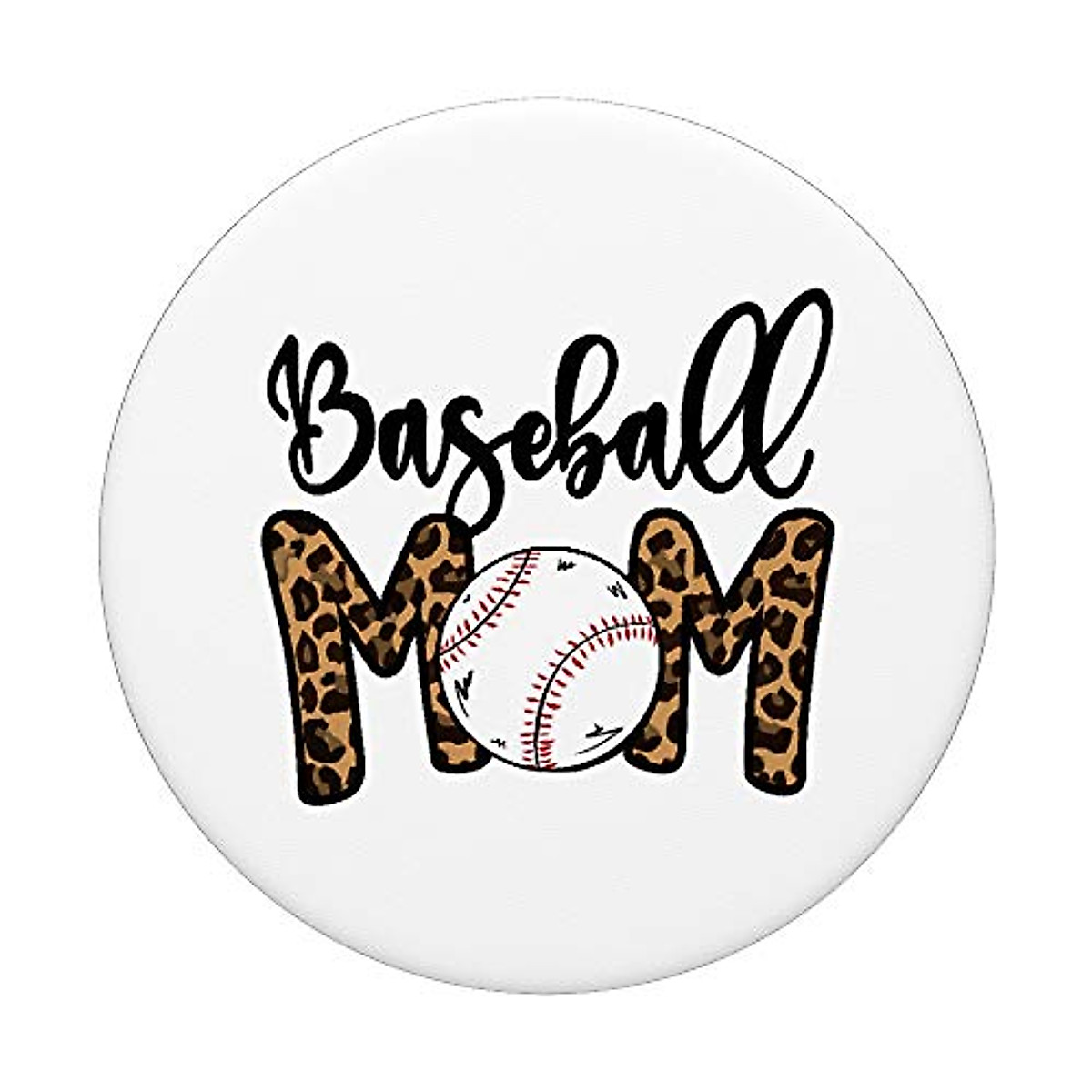 Funny Baseball Mom Leopard Print Softball Mom Mother's Day PopSockets Swappable PopGrip