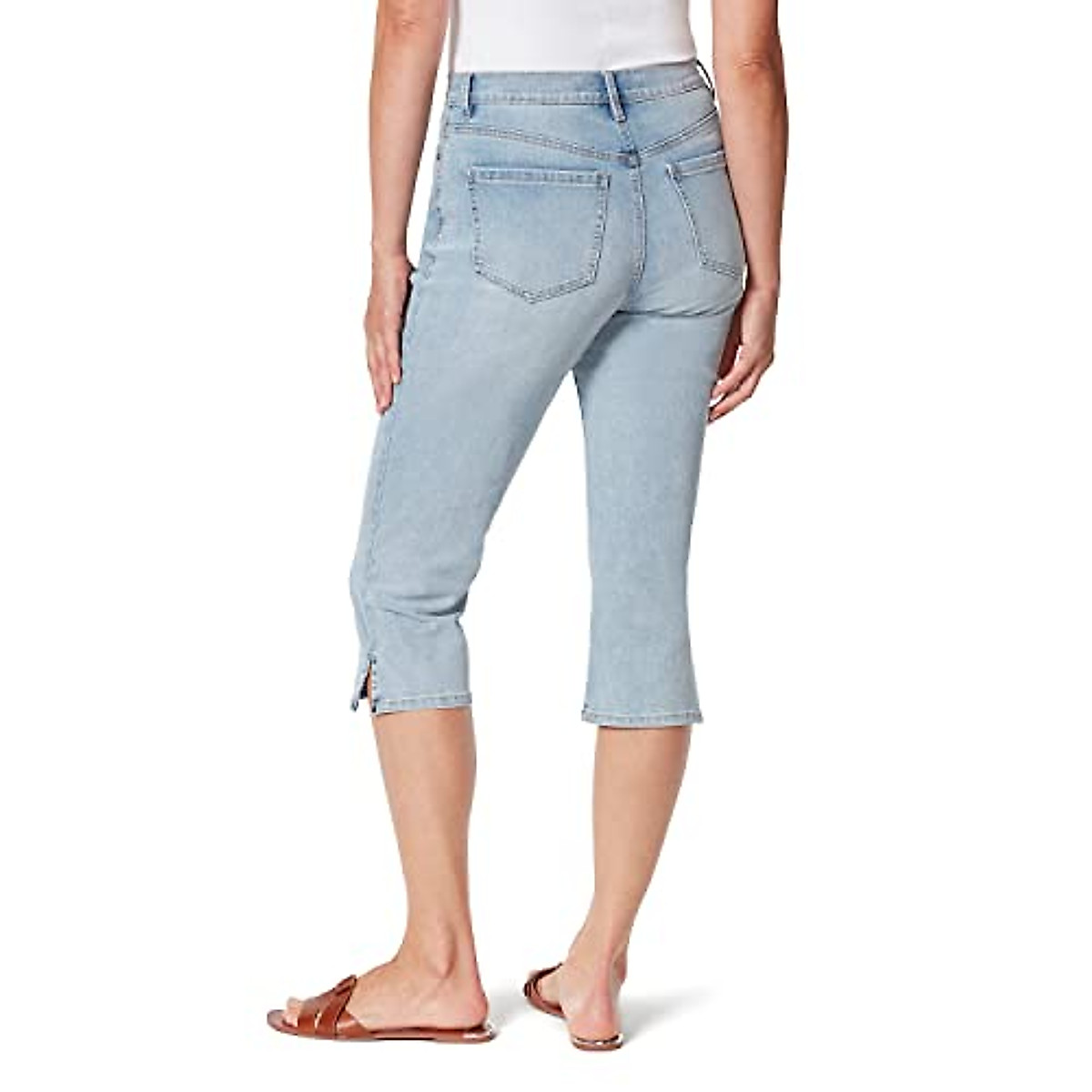 Gloria Vanderbilt Womens Amanda Capri Jeans, Denim Blue, 8 US