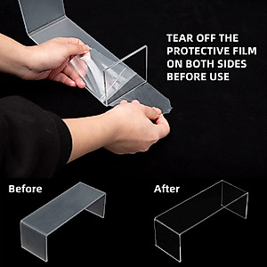 ihomecooker 6 Pc Clear Acrylic Display Risers Showcase for Shoe Risers Retail Stand Cupcake Stand Dessert Stand …