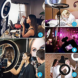 Ring Light 18 Inch LED Ringlight Kit with 73 inch Tripod Stand with Phone Holder Adjustable 3200-6000k Color Temperature Circle MUA Lighting for Camera for Vlog, Makeup,Youtobe, Video Shooting, Selfie