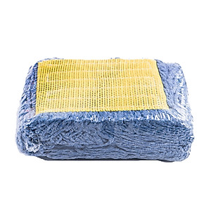 MATTHEW CLEANING PRODUCTS 3Pack Mop Heads Commerical Grade Cotton Loop-End Heavy Duty String Mop Refills,6'' Headband Large Wet Industrial Mop Head Replacement Machine Washable (Blue)