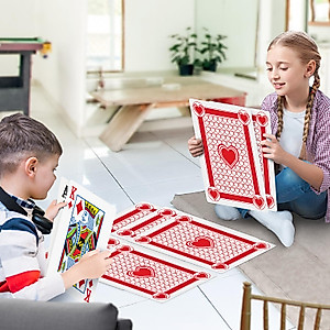 Gamie Giant Poker Jumbo Playing Cards - 10.5 Inches X 14.5 Inches - Extra Large Playing Cards Set with 2 Jokers - Huge Casino Game Cards for Kids and Adults - Oversize Poker Party Decorations - 1 Pack