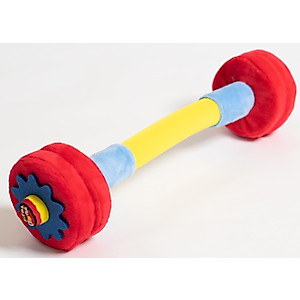WOD Toys Baby Barbell Plush with Rattle & Sensory Sounds - Safe, Soft & Durable Workout, Exercise and Weightlifting Pretend Play Toys for Toddlers, Newborns, Infants and Babies Ages 0+
