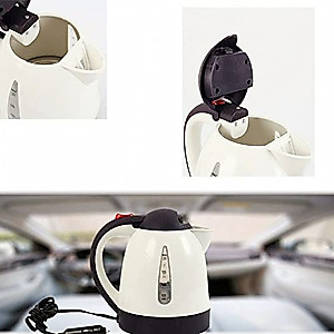 Car Kettle Electric Kettle Camping 12V 1000ml Coffee Maker Water Boiler Portable Travel Car Truck Kettle Hot Water Heater Bottle for Tea Coffee Making Cigarette Lighter Heating Cup, 150W