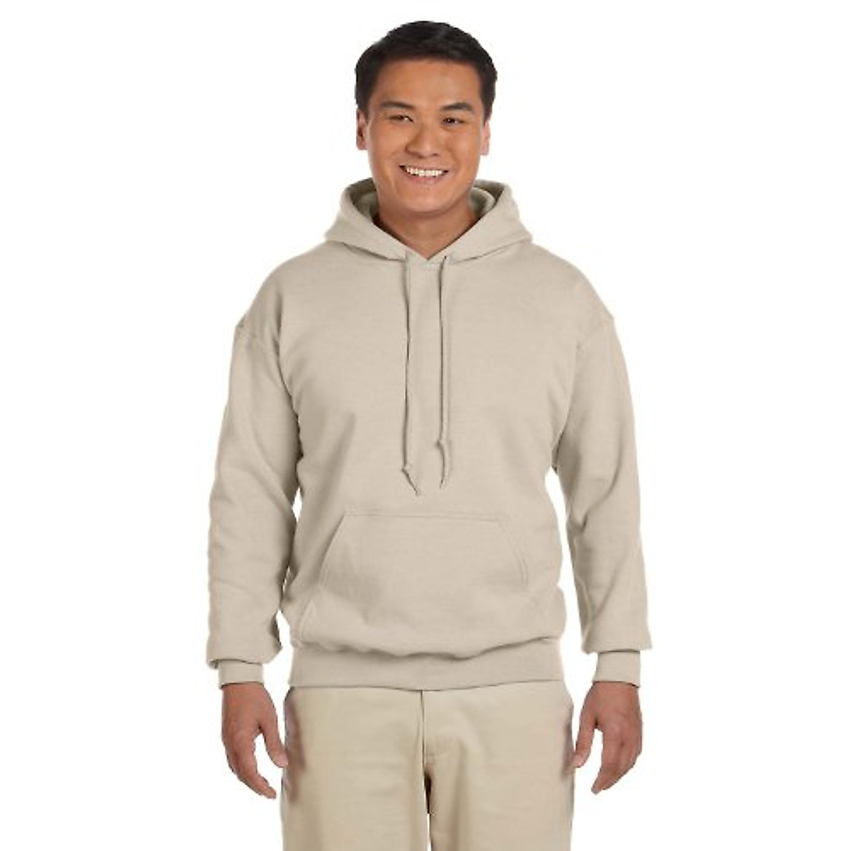 Gildan Men's Pouch Pocket Hooded Sweatshirt, Sand, S