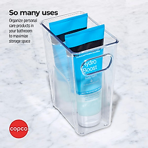 Copco Mini Tall Storage Bin, 5.5 x 3.5 x 7 Inch, Clear