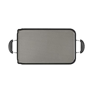 GoodCook Everyday 18" x 11" Nonstick Aluminum Double Burner Griddle Pan, Black