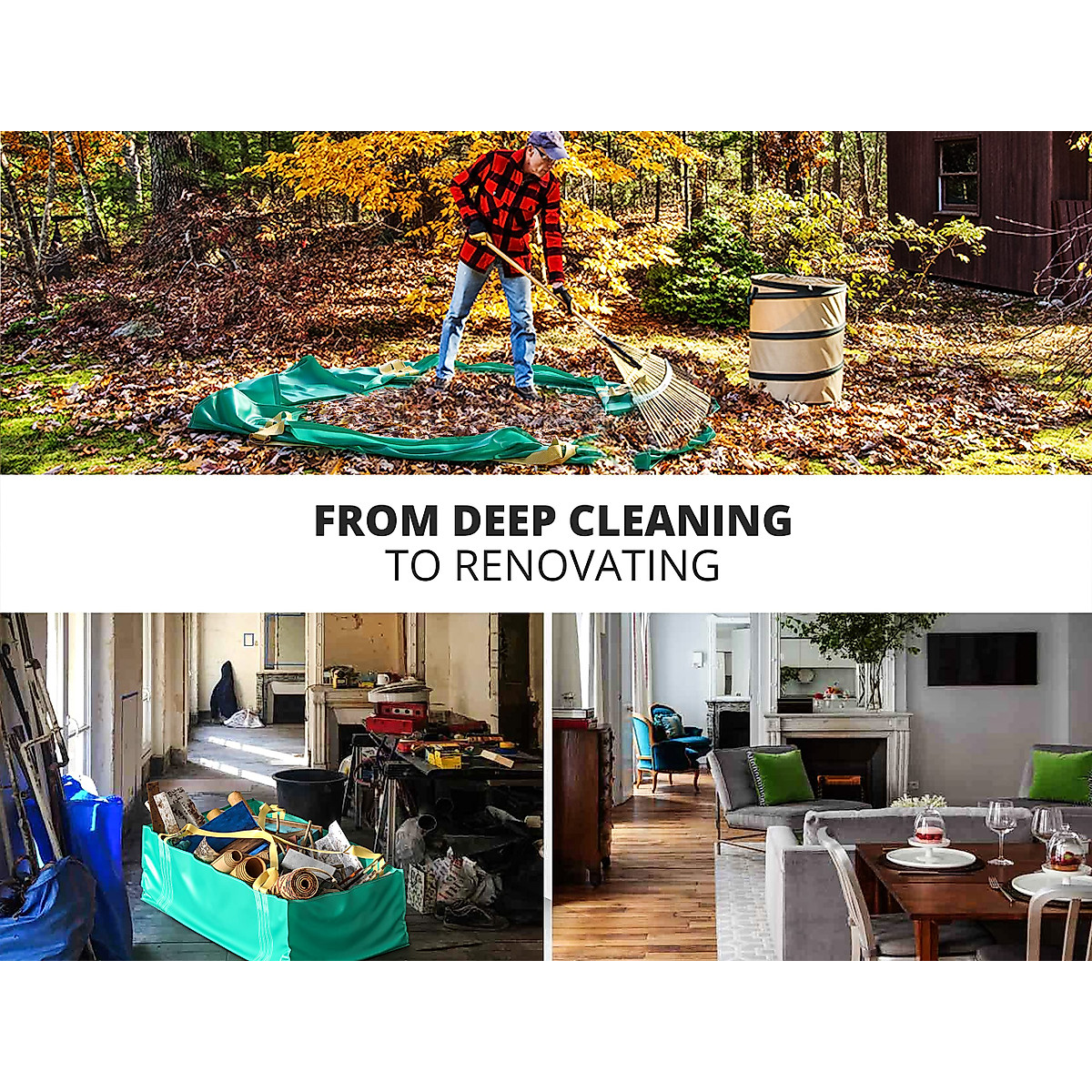 Skywin Dumpster Bag, Reusable Yard Waste Bags, Foldable Yard Waste Container, Trash Bag for Trash Management, Multiple Times Use During Renovations, Can Hold Up to 3,500 lbs