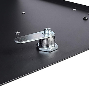 Decaller Metal Wall Mounted Mailboxes with Key Lock, Large Mail Box with Newspaper Compartment, Black, 13" x 14 2/5" x 4 1/5"