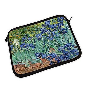 Van Gogh Irises Laptop Tablet Pouch Sleeve | Protective Electronics Case | Neoprene Soft Padded Carrying Bag With Zipper