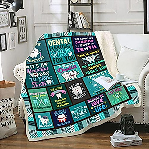 CYREKUD Dental Hygienist Gifts Blanket,Hygienist Gifts for Women Throw Blanket,Dental Office Gifts for Hygienist,Dental Assistant Nurse Gifts Coworker Christmas Blanket for Couch Sofa Decor 50"x60"