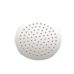 Luxury Round Rain Shower Head Large Stainless Steel High Pressure Shower Head Ultra Thin Rainfall Bath Shower with Silicone Nozzle Easy to Clean and Install (6 INCH)