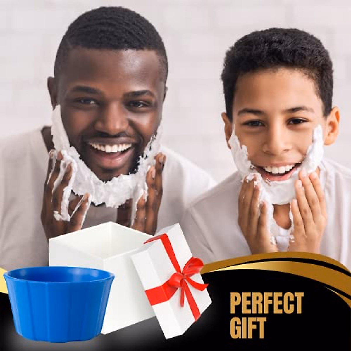 TIMELESS RAZOR Blue Shaving Bowl w/Ridges - Mixes Mens Shaving Cream & Shaving Soap - Durable & Holds Heat Longer - Whip a Quick, Rich & Thick Lather - USA Made