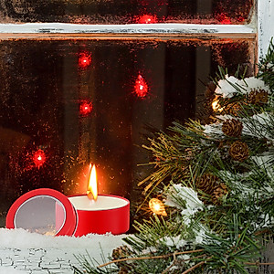 Tandefio Christmas Candle Tin Cans Set Holiday Candle Tins 2 oz with Lids Candle Jars for Making Candles Round Containers for Candles Party Favors DIY(120 Pcs)