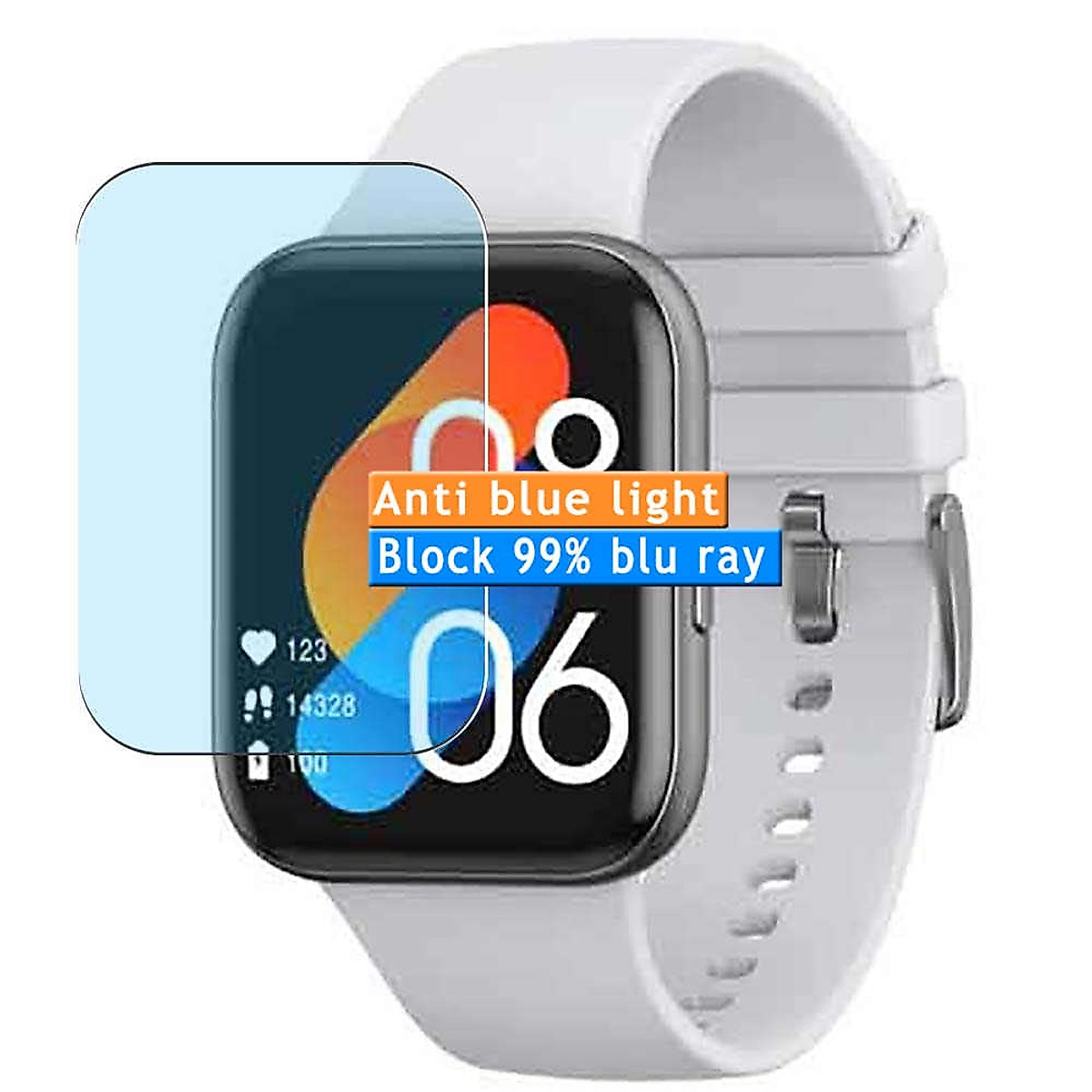 Vaxson 3-Pack Anti Blue Light Screen Protector, compatible with HAVIT M9021 1.69" Smart Watch smartwatch TPU Film Protectors Sticker [ Not Tempered Glass ]