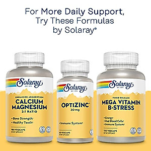 SOLARAY Vitamin C w/ Bioflavonoid Concentrate 1000 mg, Healthy Immune Function, Skin, Hair & Nails Support, 100 VegCaps