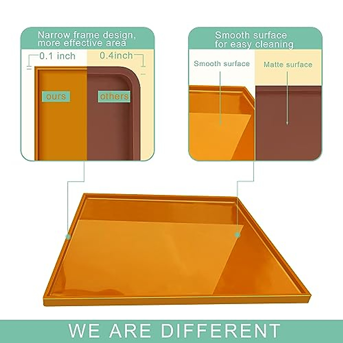 6PCS Silicone Dehydrator Sheets - Nonstick fruit leather trays for dehydrator with Silicone Scraper Compatible with Cosori CP267-FD High Temperature Resistance Reusable for Fruits Meat Vegetables Herbs (Orange)