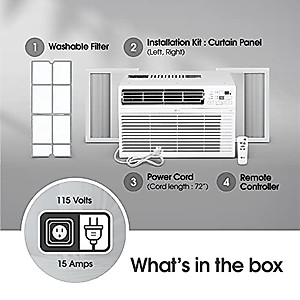 LG 8000 BTU Window Air Conditioners 2023 New Remote Control WiFi Enabled App Ultra-Quite Washable Filter Cools 340 Sq. Ft for Small & Medium Room AC Unit Easy Install White LW8017ERSM1