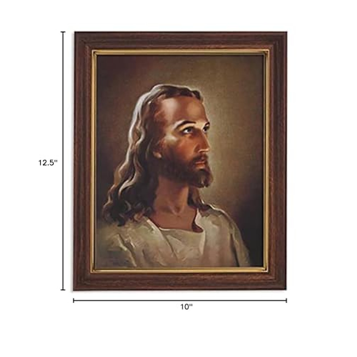 Gerffert Christian Wall Art in Mahogany Toned Wood Frame, 10 x 12.5-Inch, Sallman - The Head of Christ
