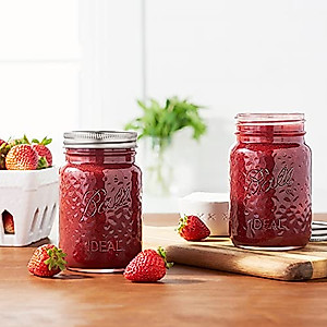 Ball Jar Rose Vintage Regular Mouth Pint Canning Jars, 4 Pack