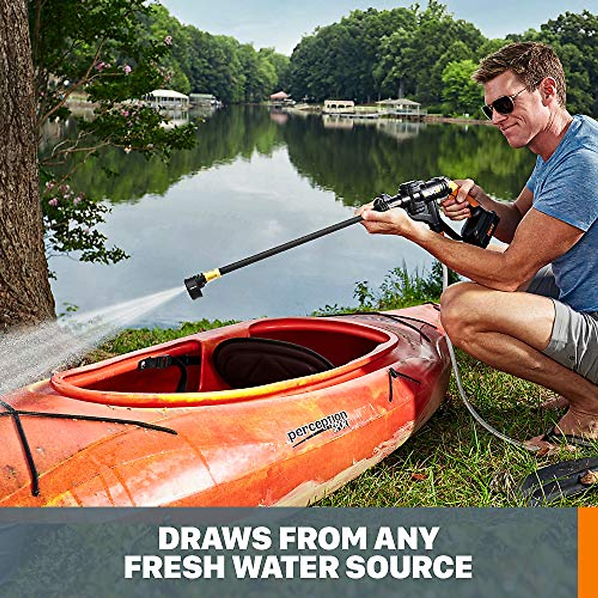 WORX Cordless Hydroshot Portable Power Cleaner, 20V Li-ion (2.0Ah ...