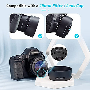 50mm Dedicated Reversible Lens Hood Shade Fit for Canon EF 50mm f/1.8 STM Lens Replaces Canon ES-68 Hood -Black