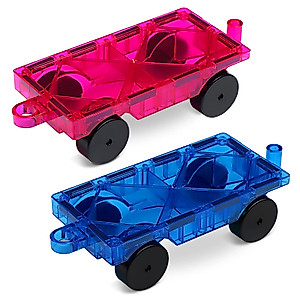 Bmag 2PCS Magnetic Car Set,Construction Vehicle Building Tiles,Magnet Toys Compatible with Magnetic Tiles,STEM Educational Toys for Boys and Girls