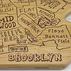 Totally Bamboo Brooklyn City Life Bamboo Serving and Cutting Board, 13-1/2" x 11-3/4"