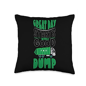 Garbage Trucks Recycling Garbage Truck Driver Throw Pillow