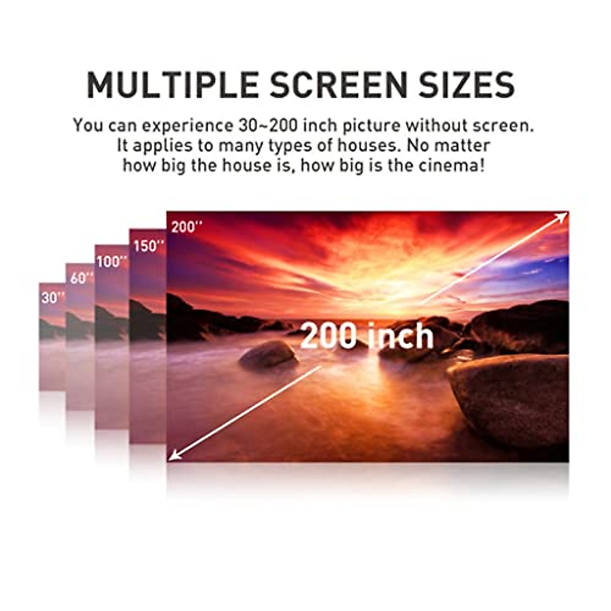 WENLII Projector Mini Android 9.0 4000mAh Battery,Support 4K Miracast Airplay Mobile Projector Video Beamer ( Color : D )