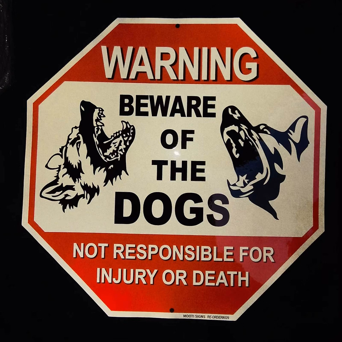Beware of Dog Sign Reflective Highly Visible 12x12" Dog Warning Signs Beware of The Dogs Aluminum Warning Sign,2 Pack, Not Responsible for Injury Or Death , Business, Driveway Alert
