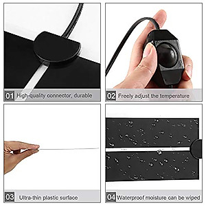 Hamiledyi 14W Reptile Heating Pad,Warmer with Temperature Adjustment Control Under Tank,Terrarium Heater Mat for Gecko,Turtle,Tortoise,Snakes,Lizard,11x11 in(2 Pcs)