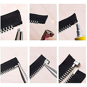 PH PandaHall 12 Sets Metal Zipper Latch Slider Retainer 3 Color #3#5#8#10 Insertion Pin Zipper Bottom Zipper Stopper for Metal Zipper Repair Zip Sewing Replacement DIY, 24pcs